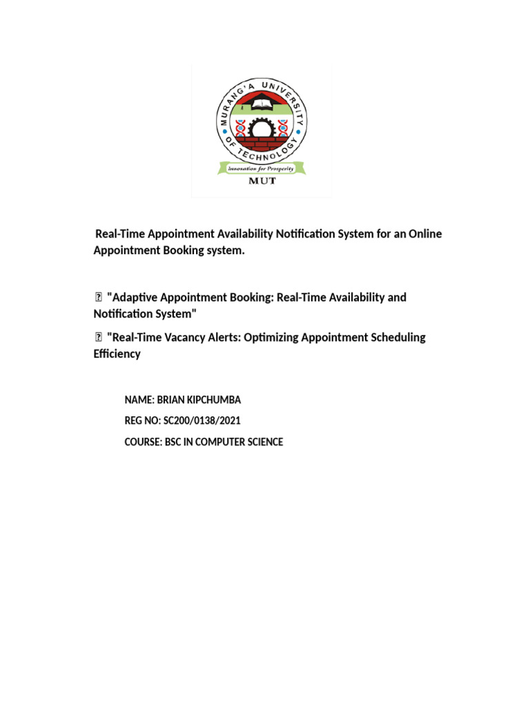 FOURTH YEAR TITLE BRIAN | PDF | Real Time Computing | Communication
