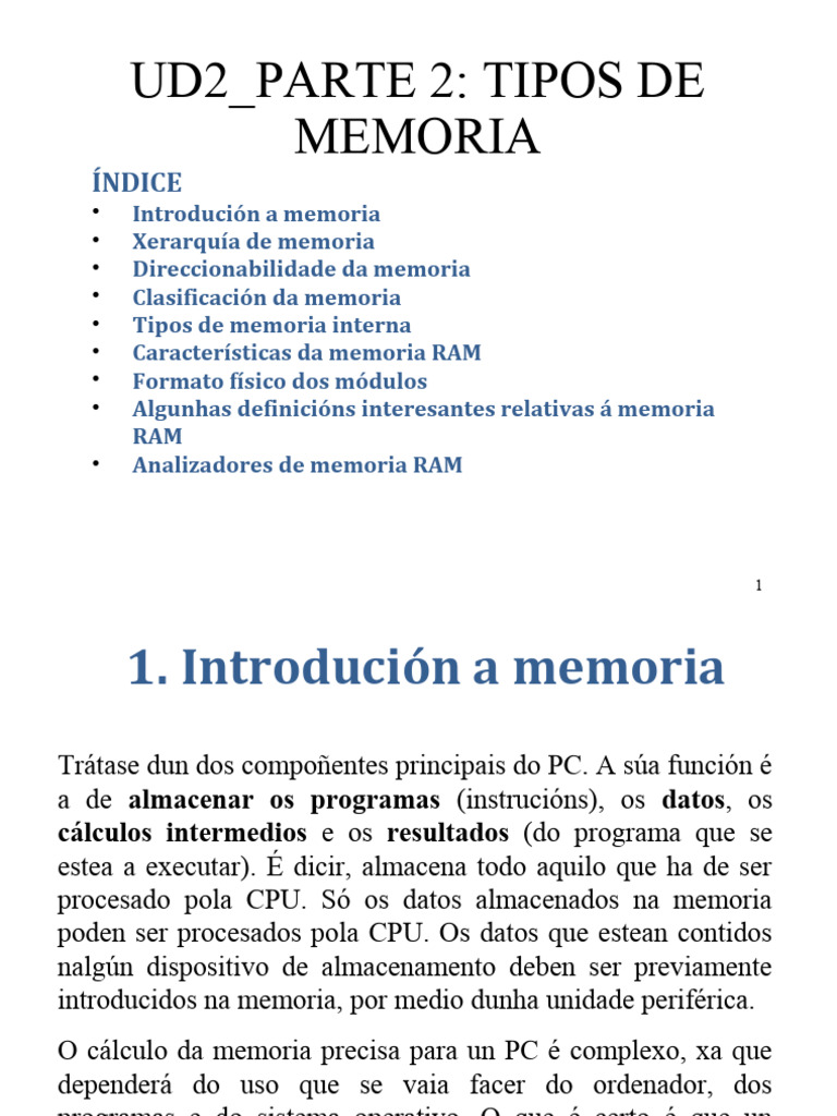 UD2_PARTE3_ TIPOS DE MEMORIA | PDF