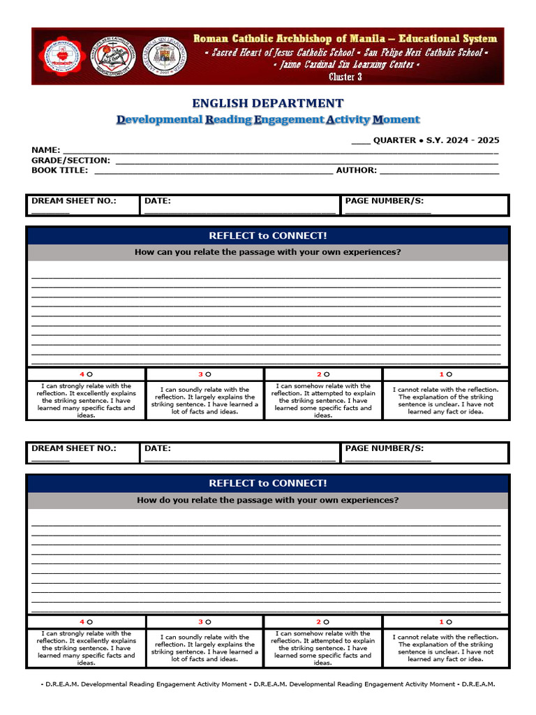 New Dream Sheet g4 g10 | PDF | Learning | Behavior Modification