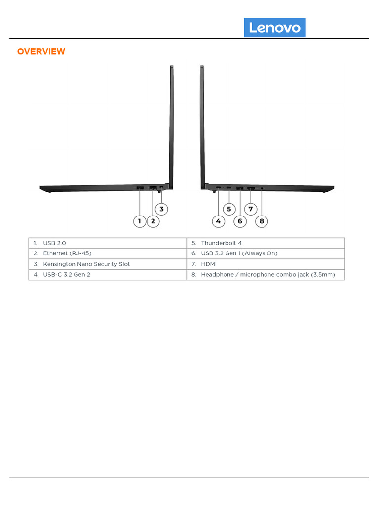 ThinkPad E16 Gen 1 Specifications | PDF | Usb | Computing