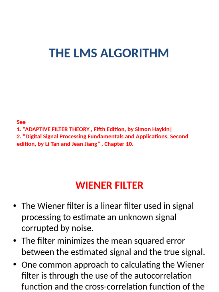 Chapter4 The Lms Algorithm Pdf Applied Mathematics Algorithms