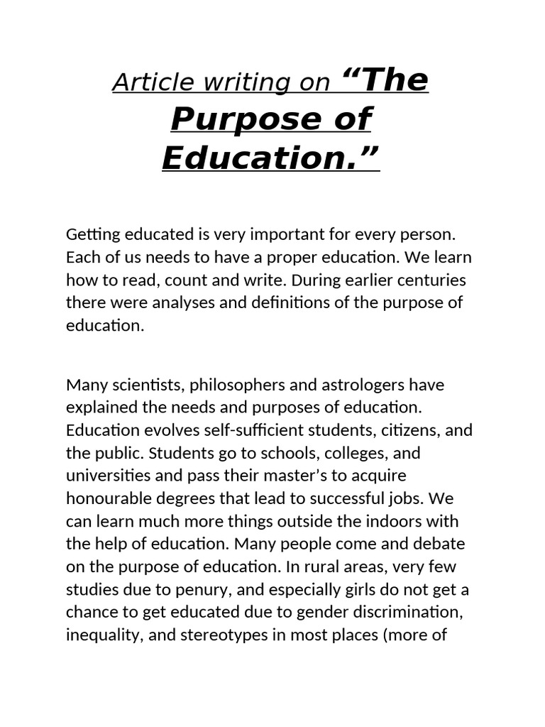 Importance of Education Explained | PDF