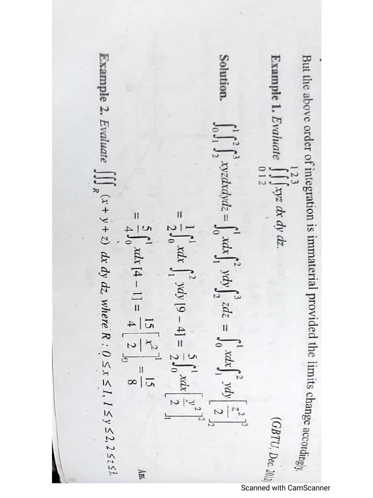 Unit 4 Triple Integral Examples | PDF