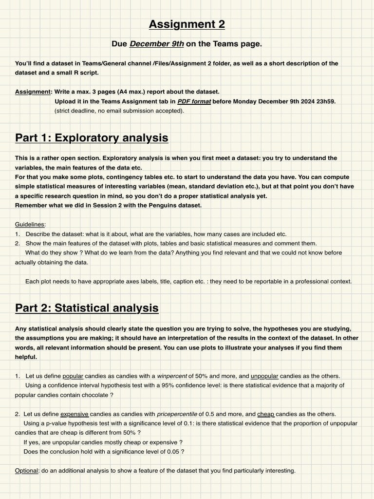 Assignment 2 | PDF | Statistics | Statistical Significance