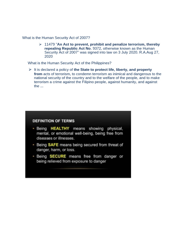 Human Security Act of 2007 | PDF
