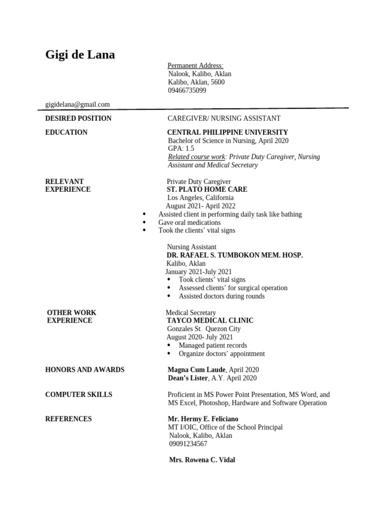 Students Sample Resume | PDF