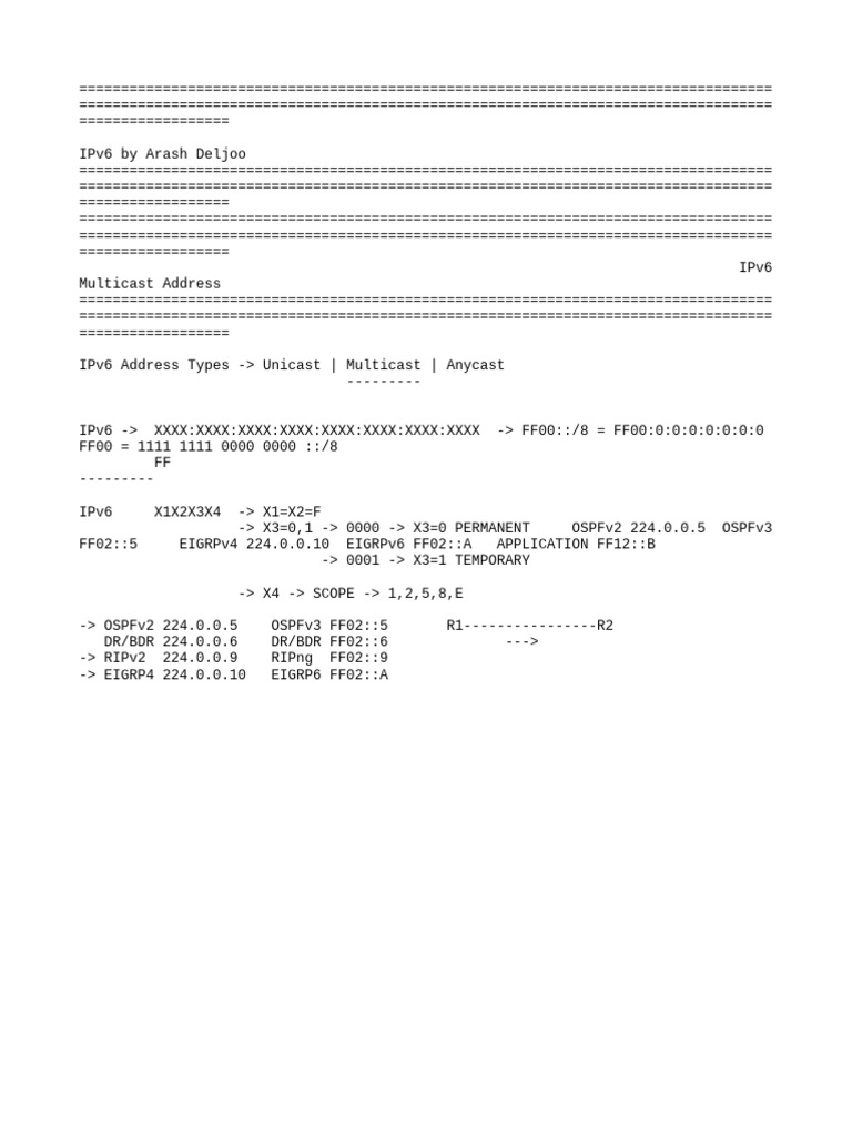 IPv6 Multicast Address | PDF