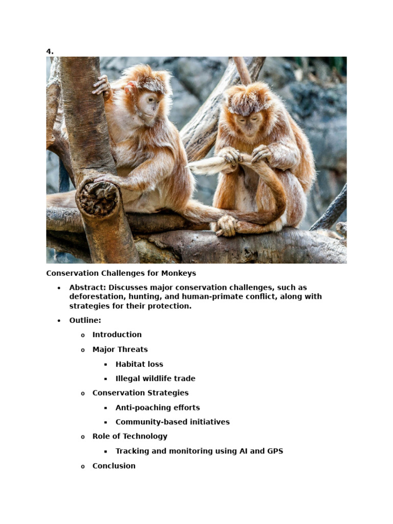 Conservation Challenges For Monkey | PDF