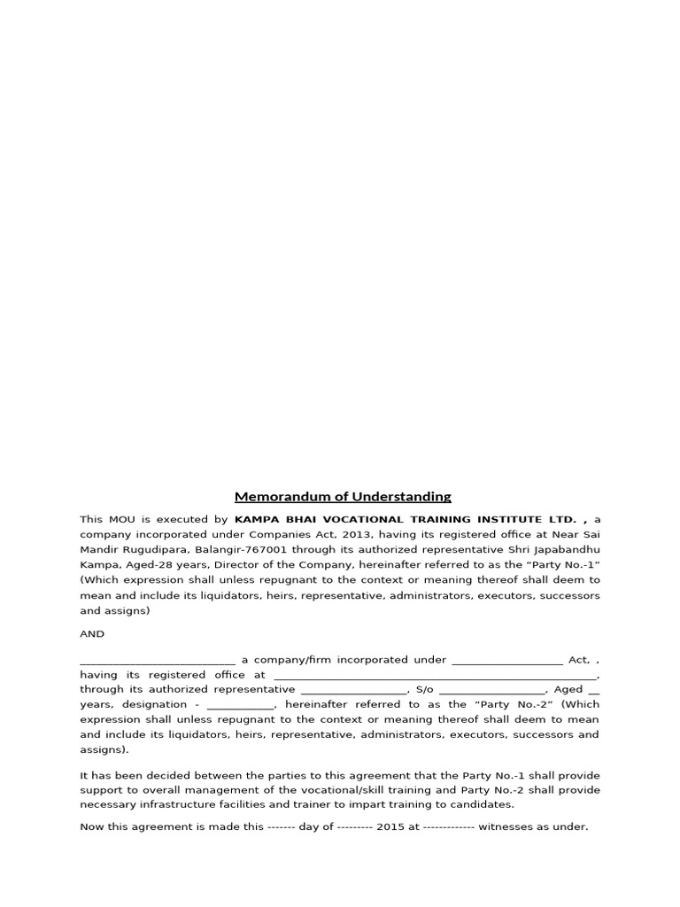 MOU_Copy (1) | PDF | Non Disclosure Agreement | Arbitration