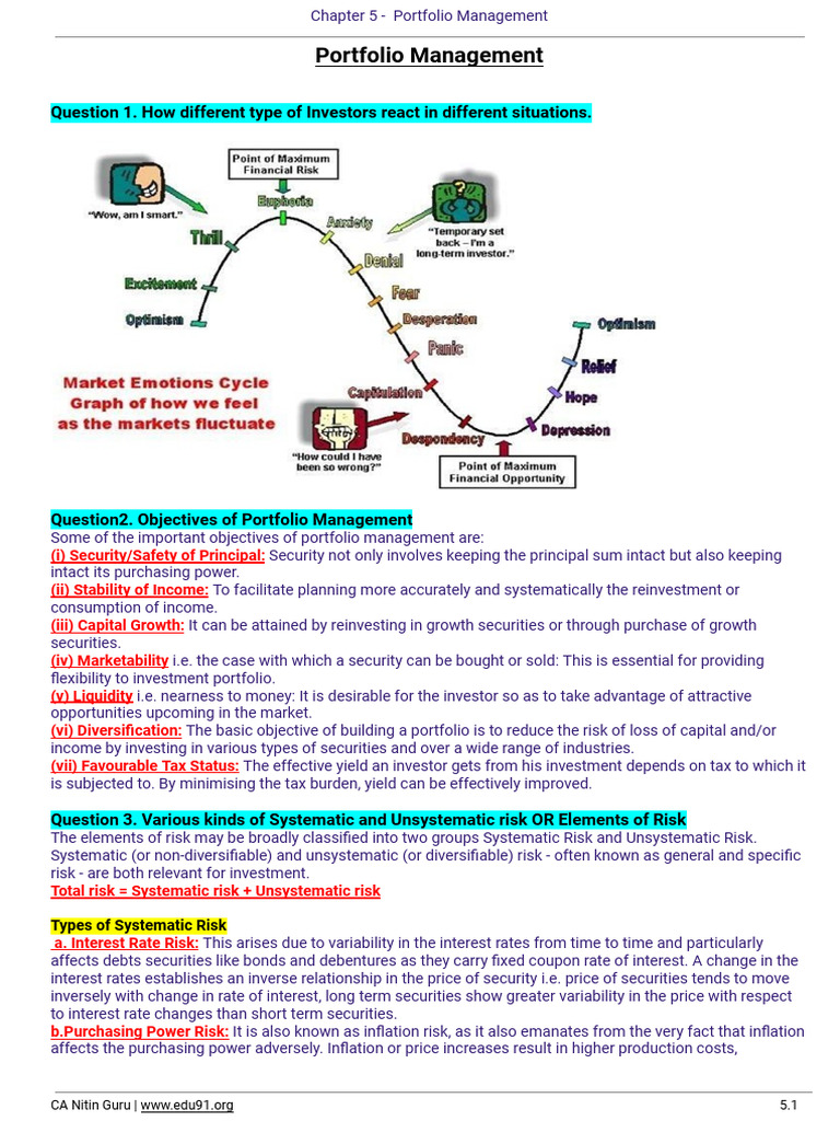 05 Portfolio Management | PDF | Capital Asset Pricing Model | Bonds ...