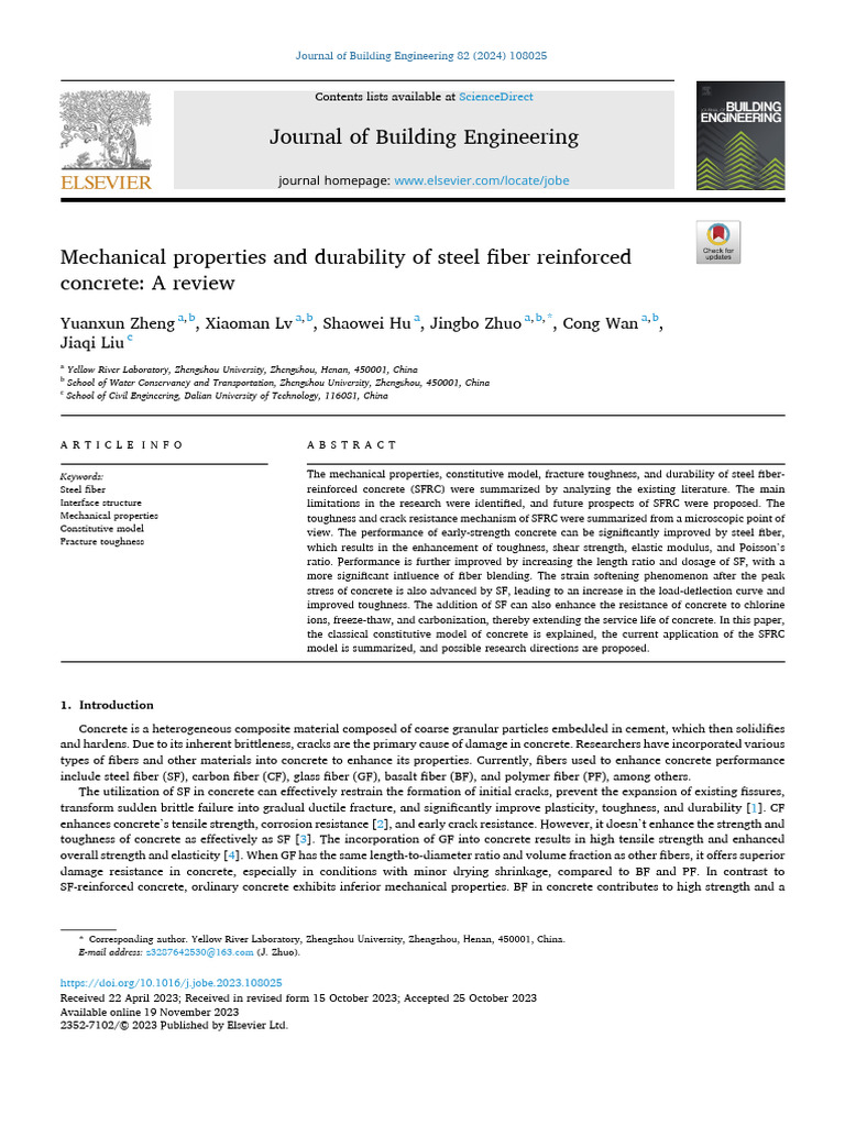 Mechanical Properties and Durability of Steel Fiber Reinforced | PDF ...