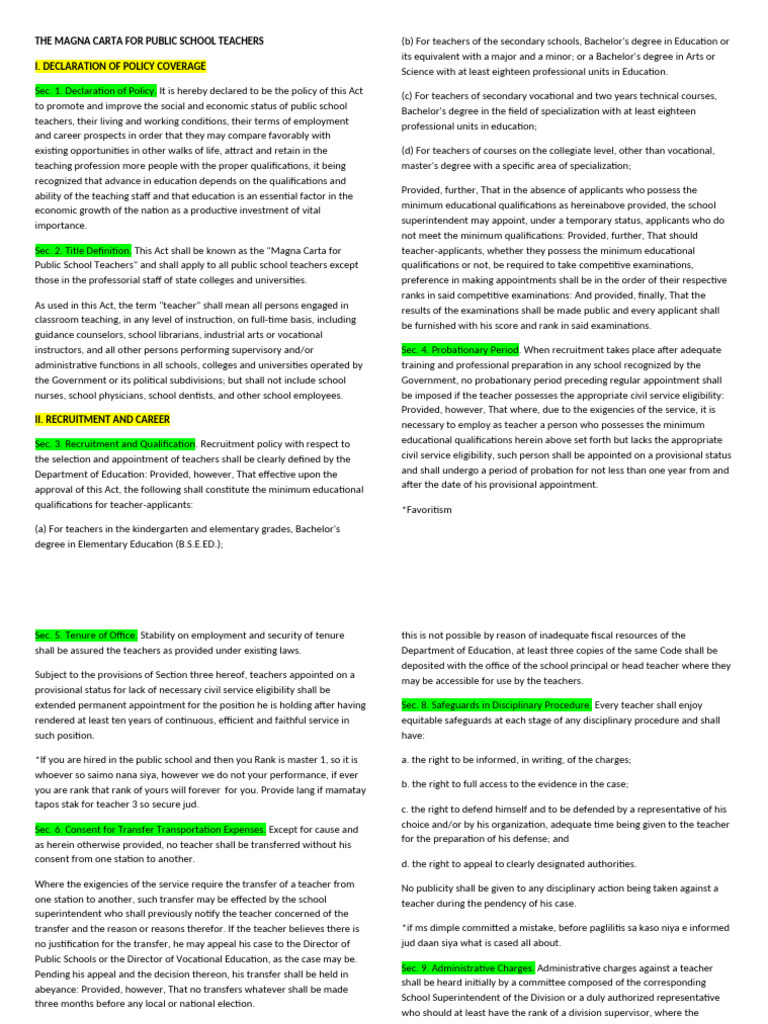 Magna Carta | PDF | Cost Of Living | Teachers