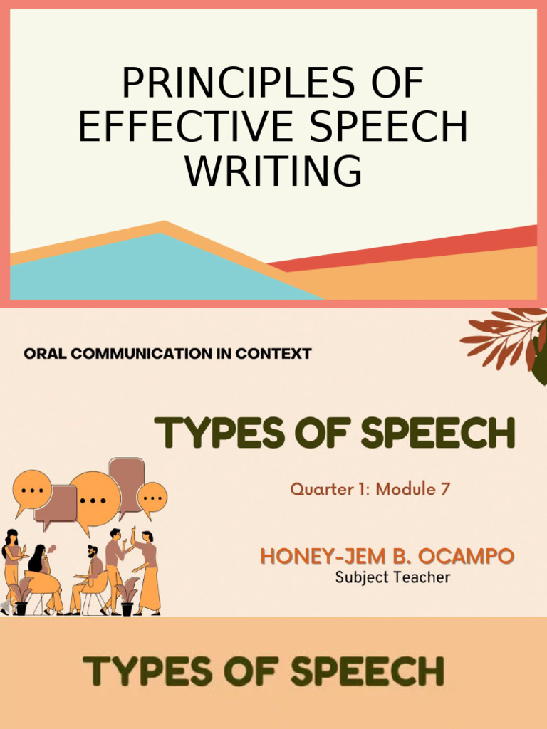 Principles of Effective Speech Writing | PDF