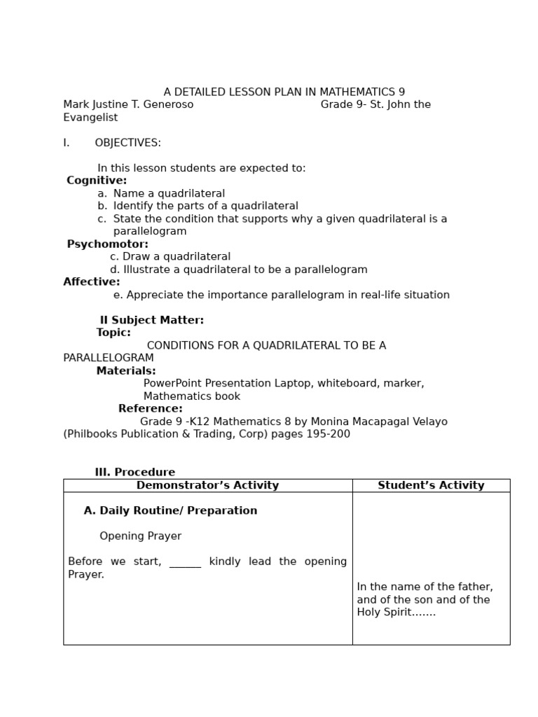 Grade 9 Math: Understanding Parallelograms | PDF | Vertex (Geometry ...
