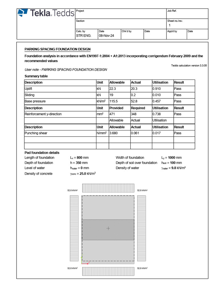 Parking Space Pad Footing - Mid | PDF | Bending | Concrete