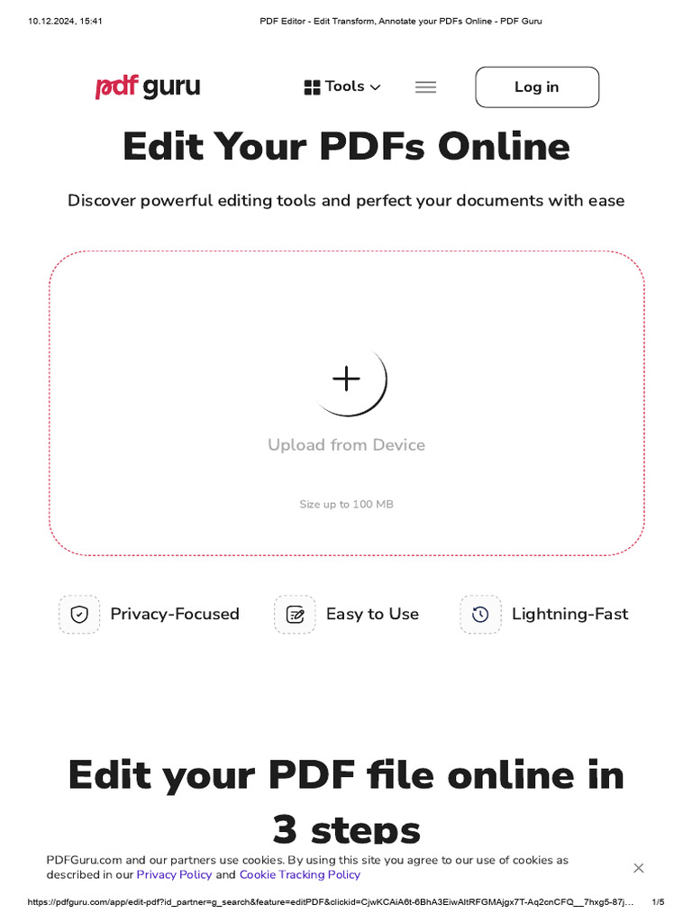 PDF Editor - Edit Transform, Annotate Your PDFs Online - PDF Guru | PDF ...