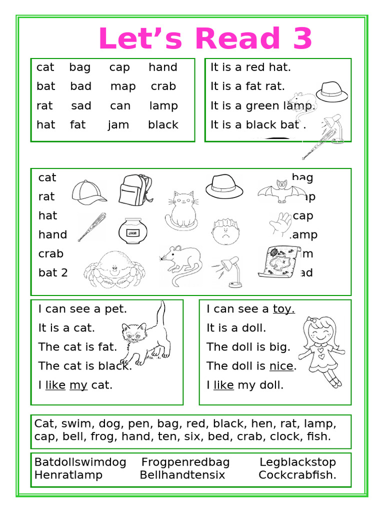 Early Reading Practice: Words & Sentences | PDF