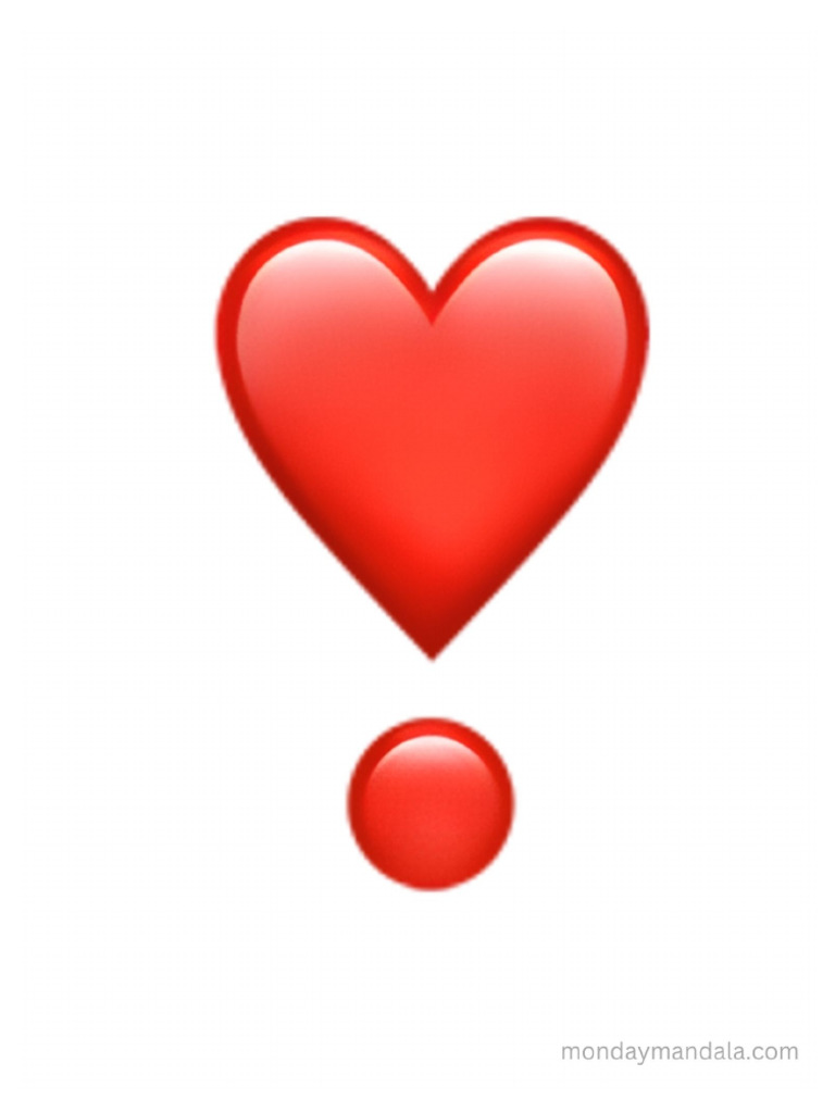 Printable-Heavy-Heart-Exclamation-Mark-Ornament-Emoji_ | PDF