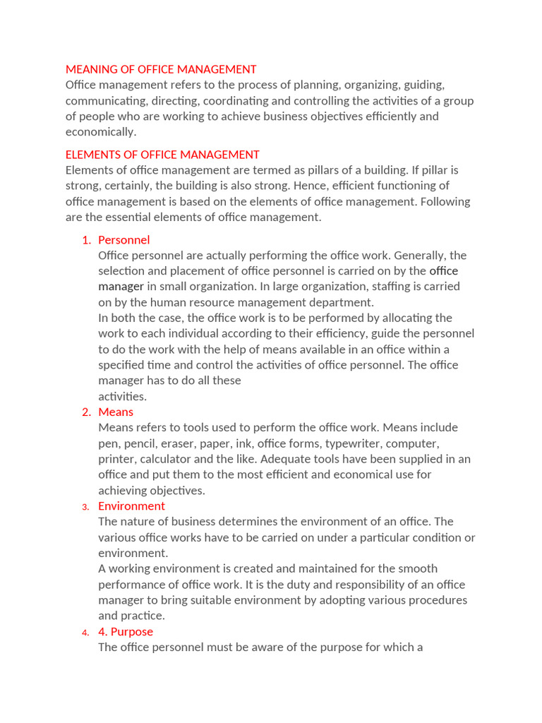 Office Management | PDF | Computer File | Organizational Structure