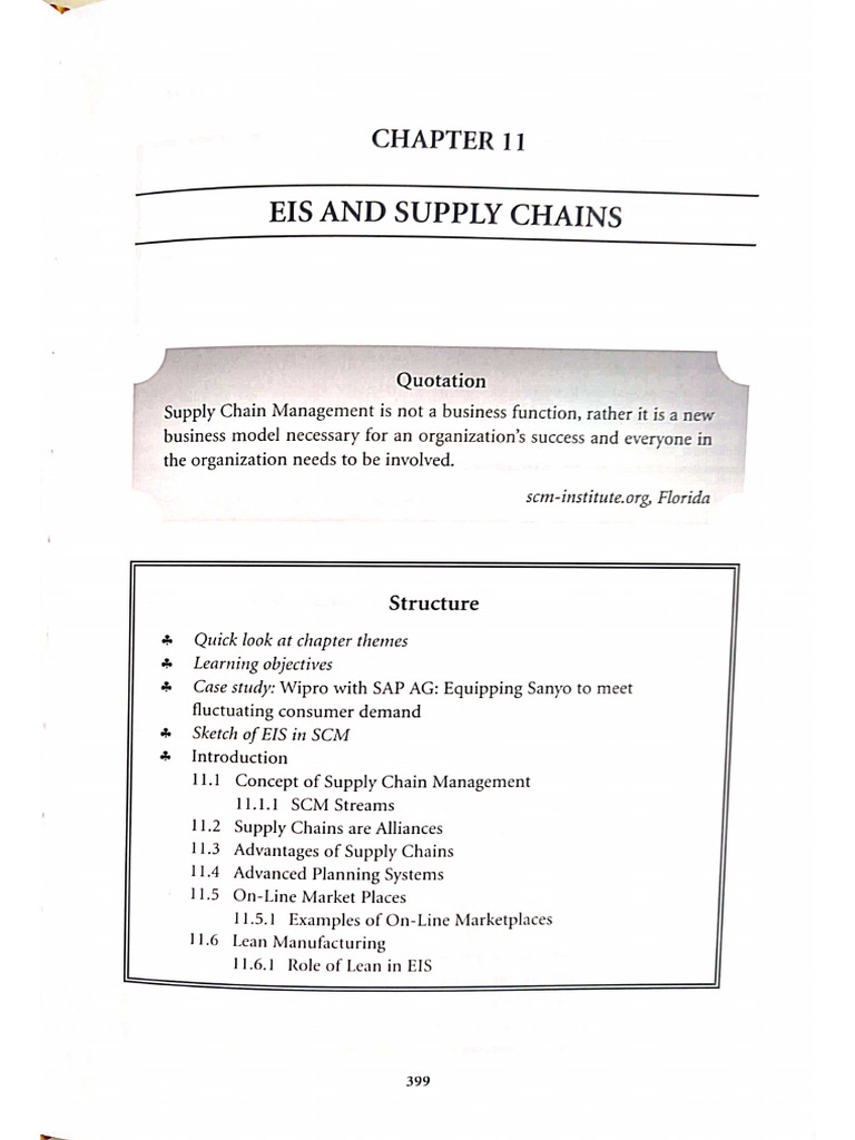 CHAPTER (11)EIS AND SUPPLY CHAINS | PDF