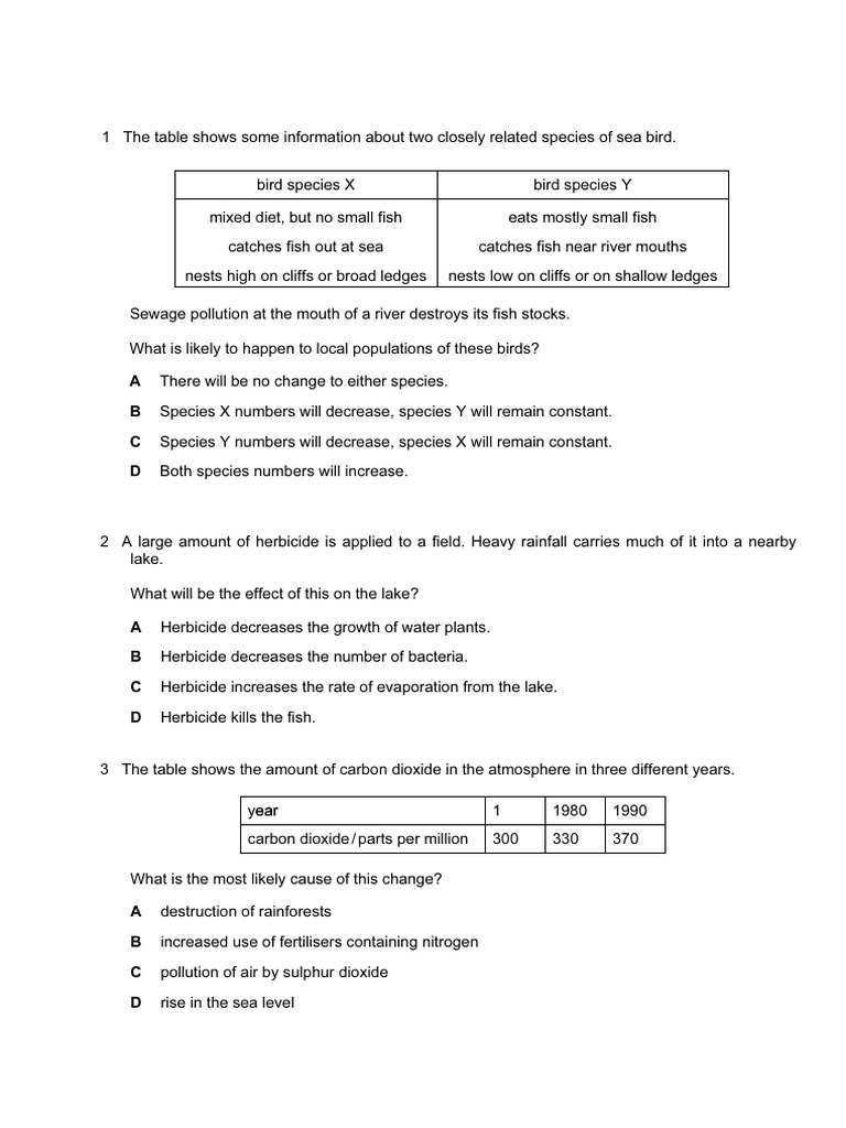 Environmental Science Quiz | PDF | Fertilizer | Sea