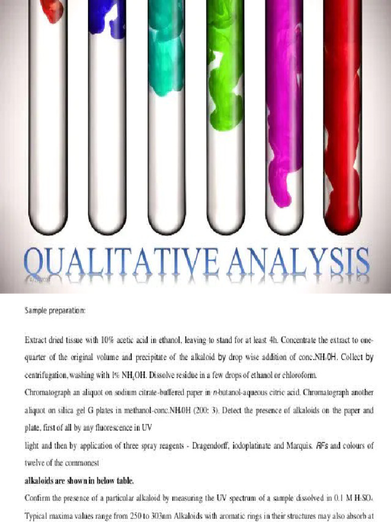 Qualitative Test for Alkaloids | PDF