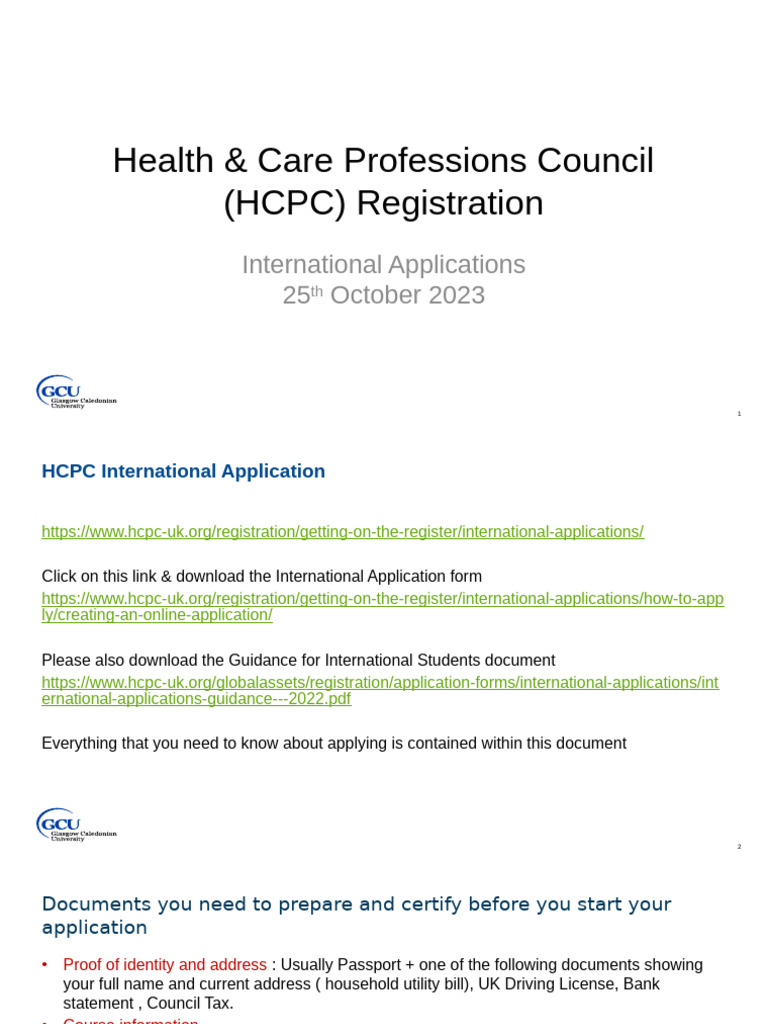 HCPC International Presentation | PDF | Test Of English As A Foreign ...