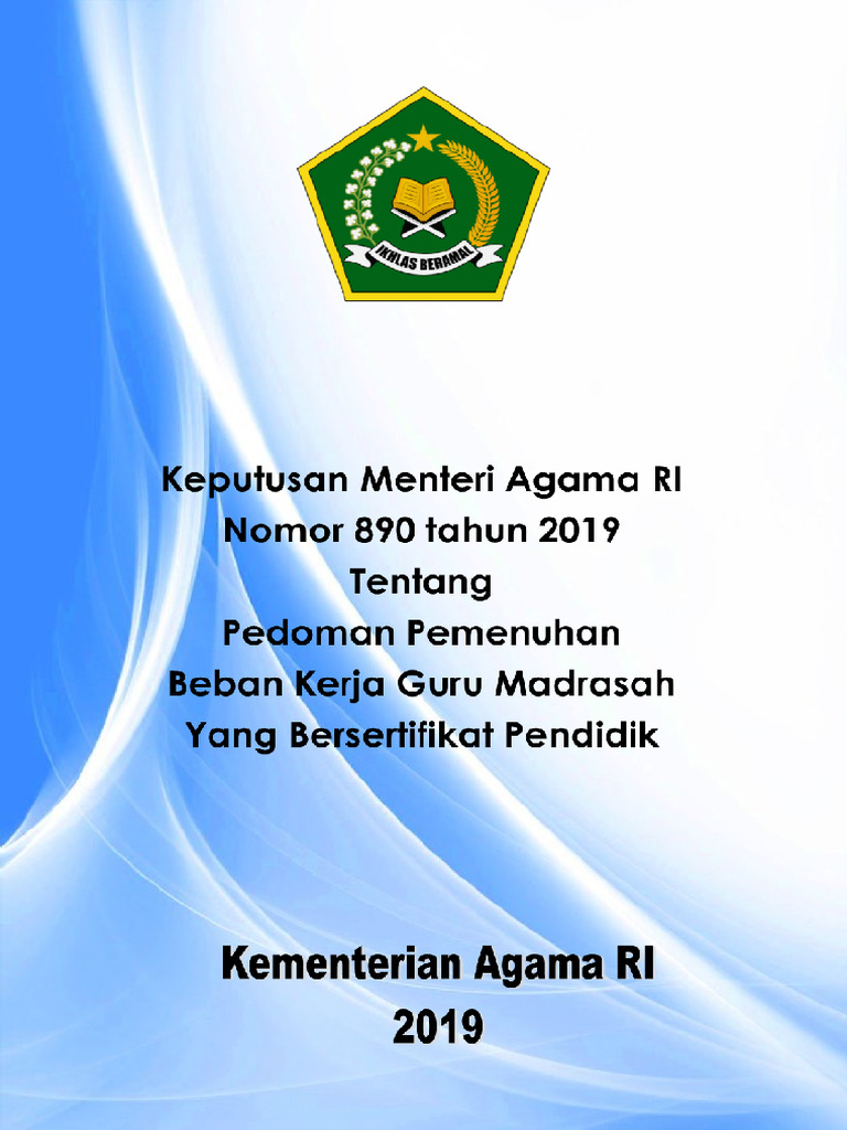 KMA 890-2019 Tentang Beban Kerja Guru Madrasah | PDF