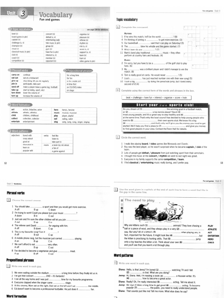 B1 - Unit 3 - Vocab | PDF