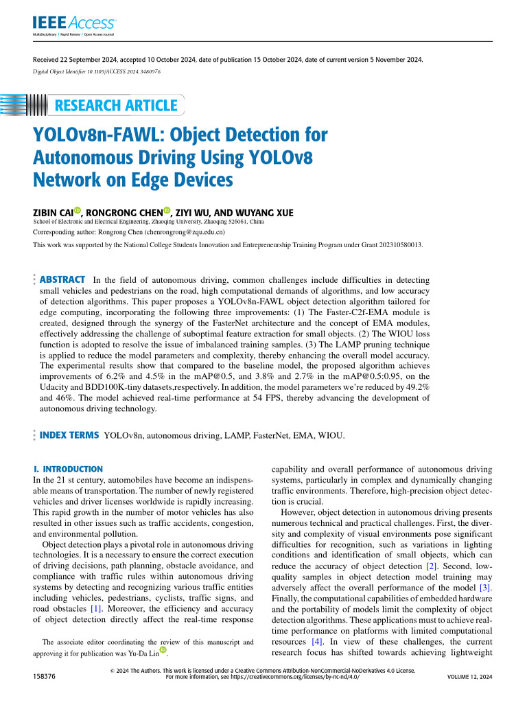Yolov8n Fawl Object Detection For Autonomous Driving Using Yolov8