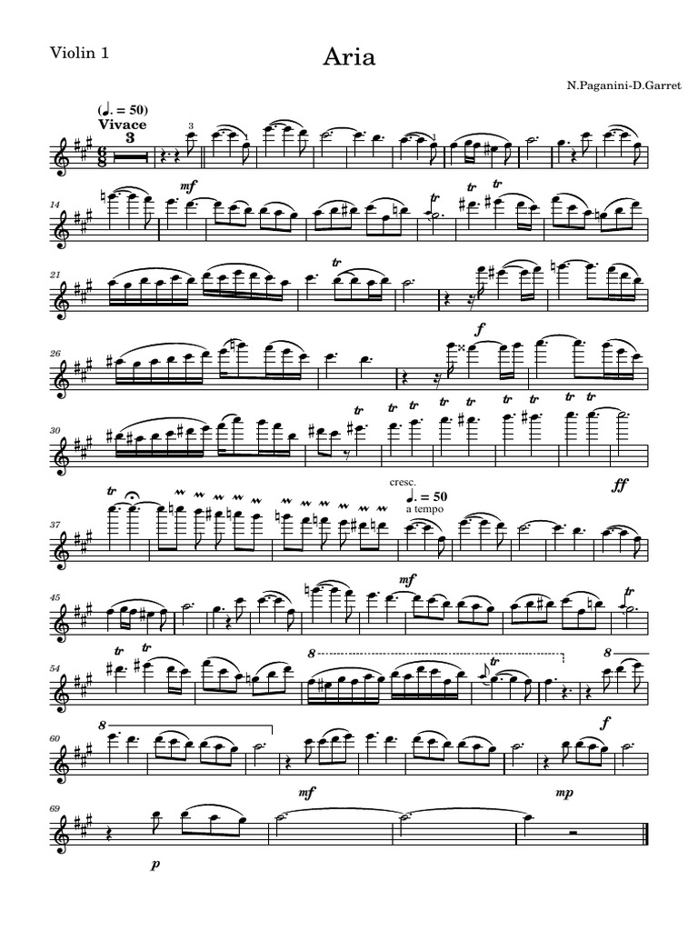 Paganini Aria Violin_1 | PDF | Musical Forms | Elements Of Music