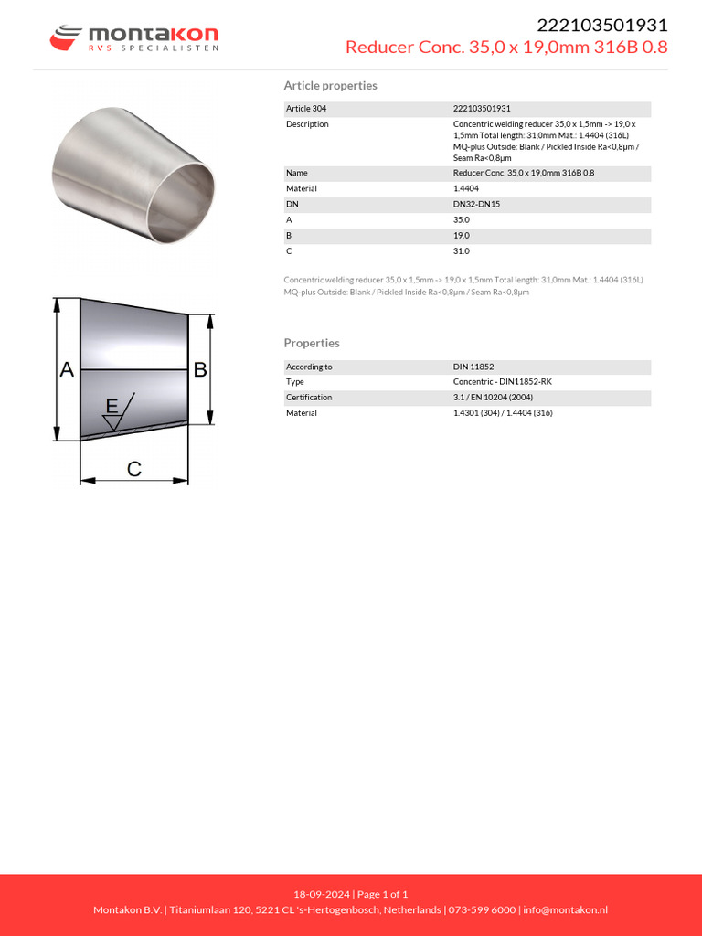 Product - Data - Sheet Reducer | PDF