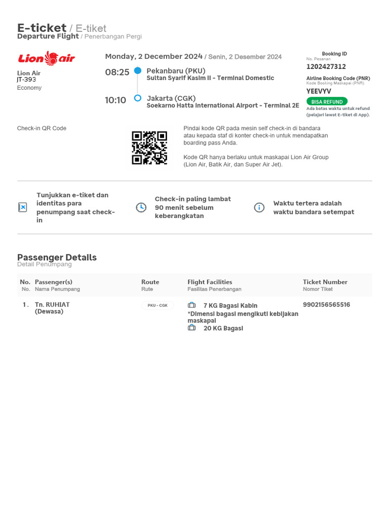 FLIGHT#1-Masrizal-PKU-YEEVYV-CGK-FLIGHT_ORIGINATING | PDF