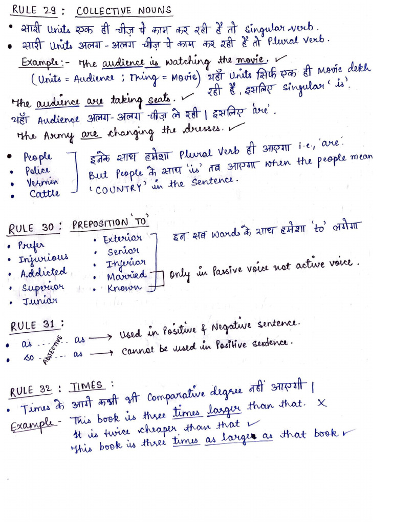 English Grammar Rules 29 To 38 | PDF
