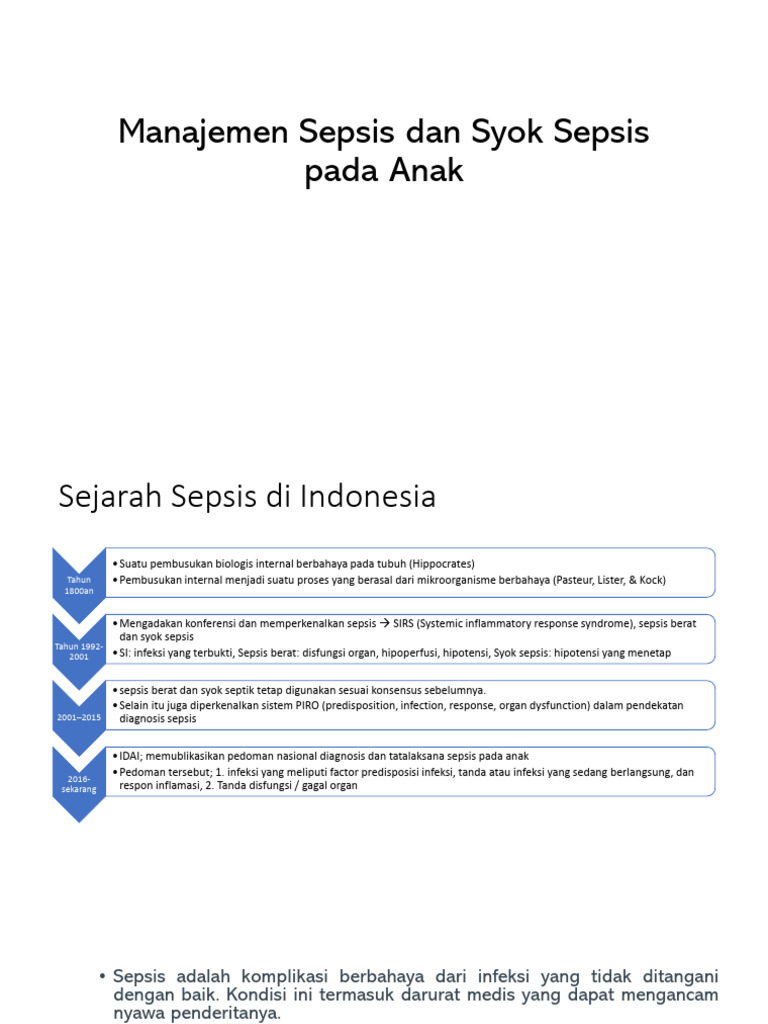 Manajemen Sepsis dan Syok Sepsis Anak | PDF