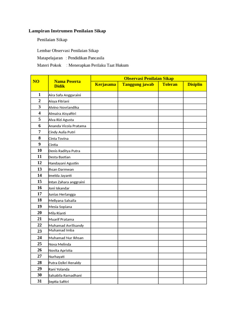 RPP 3 Dan Instrumen Penilaian | PDF