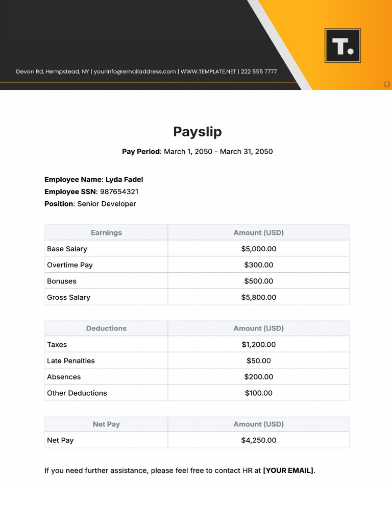 Payslip Template | PDF