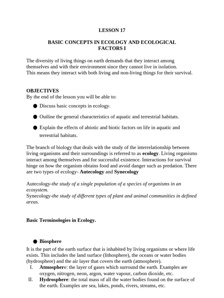 Basic Ecology Concepts and Factors | PDF | Carbon Dioxide | Ecosystem