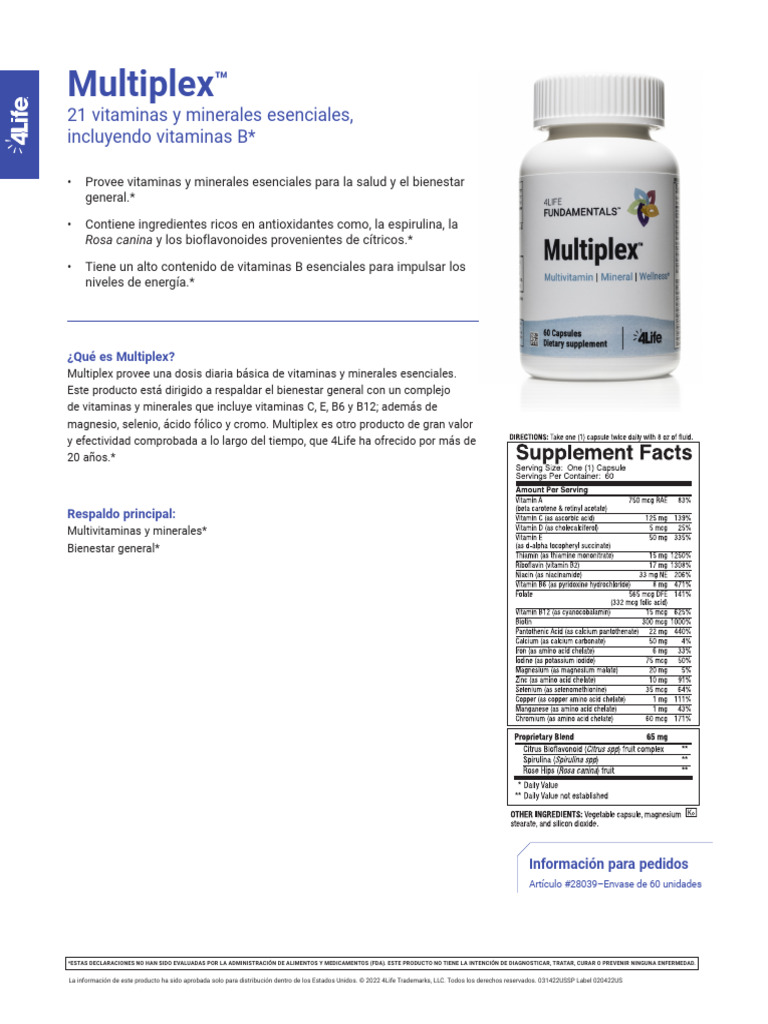 Multiplex: Vitaminas y Minerales Esenciales | PDF