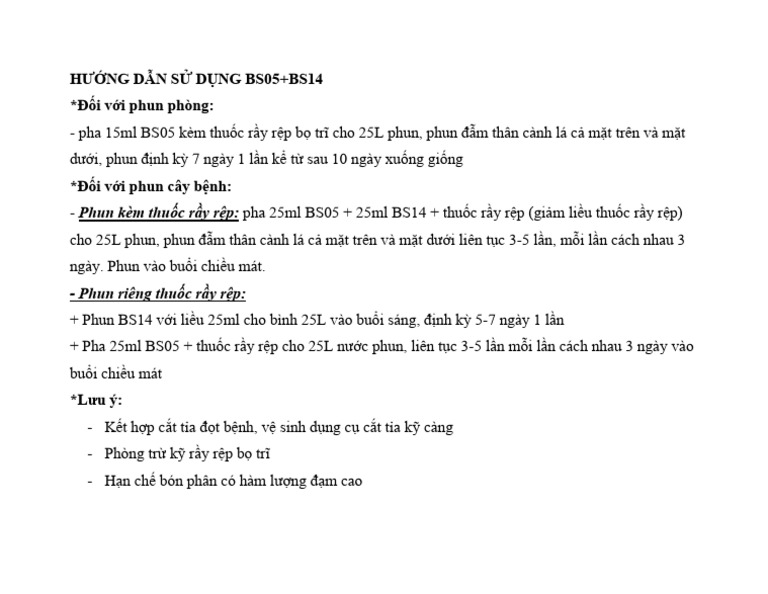 HƯỚNG DẪN SỬ DỤNG BS05 | PDF