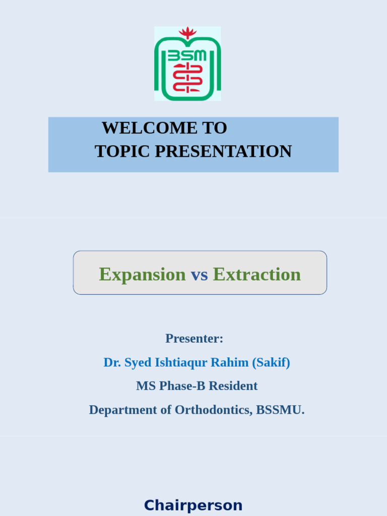 Expansion Vs Extraction | PDF | Orthodontics | Dentistry Branches
