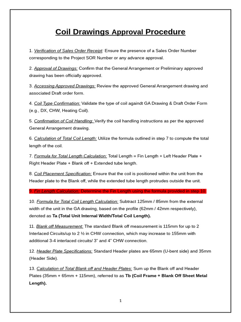 Coil Drawings Approval Procedure - By Zaheen | PDF