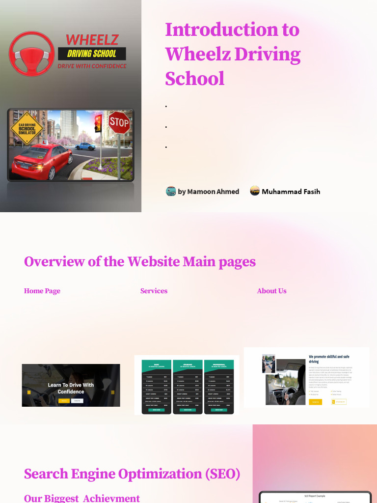 Introduction To Wheelz Driving School | PDF | Websites | Responsive Web ...