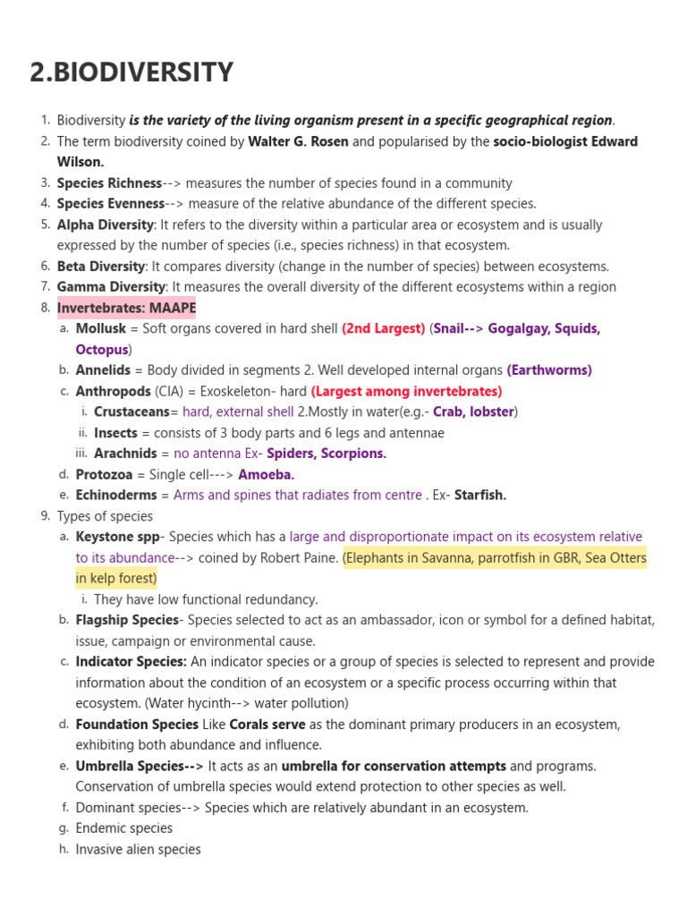 2.BIODIVERSITY | PDF | Biodiversity | Tropics