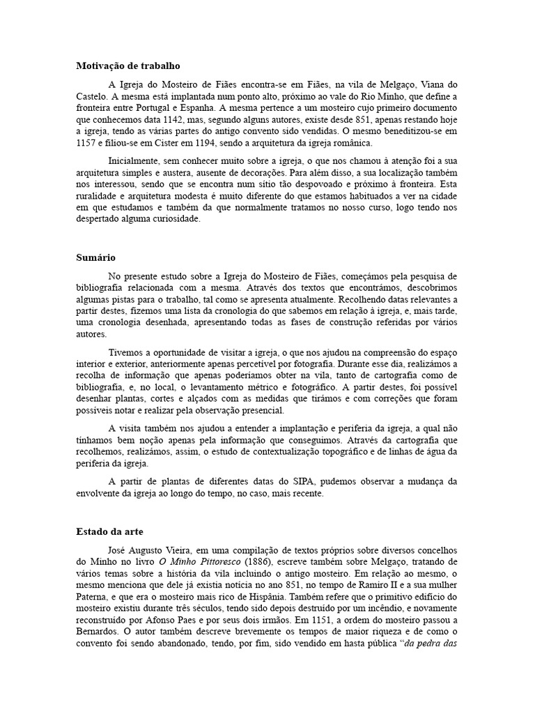 Texto - Mosteiro de Fiães | PDF | Abadia | Igreja cristã