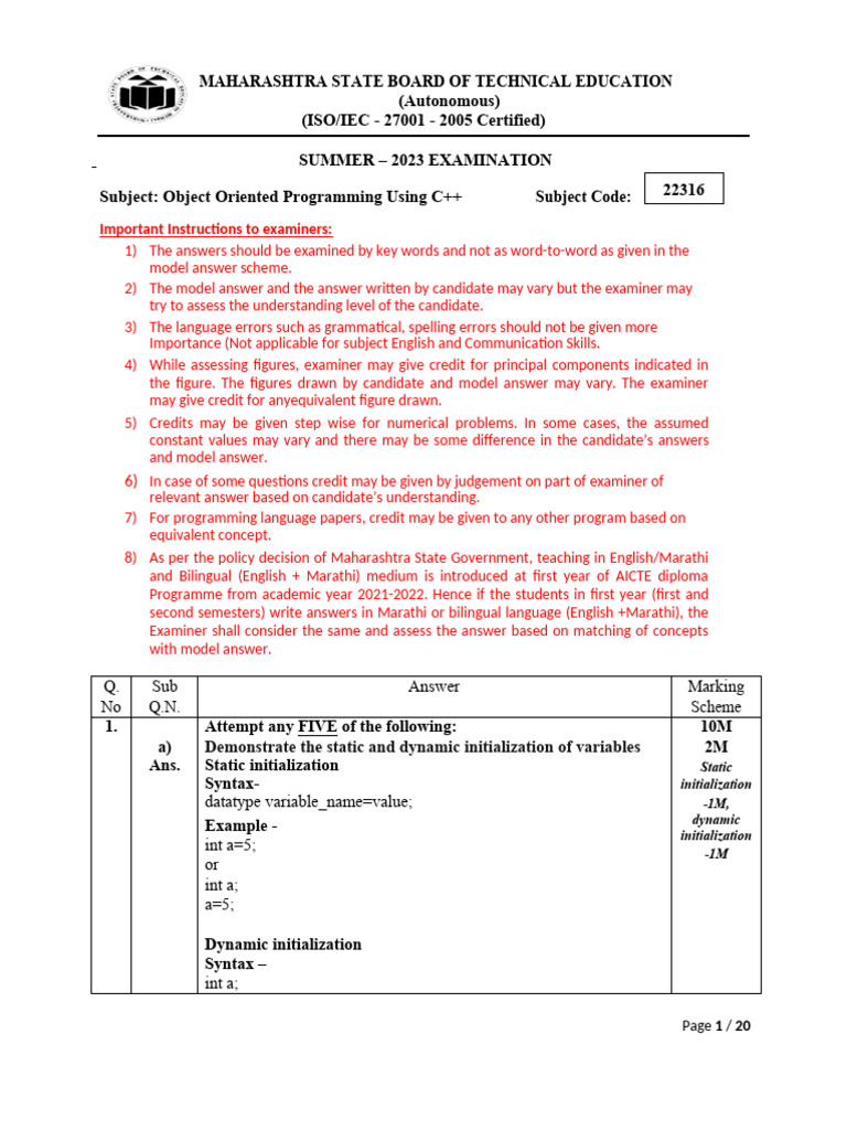 22316_Object Oriented Programming Using C++ | PDF | Constructor (Object ... 22316_Object Oriented Programming Using C++ | PDF | Constructor (Object ...