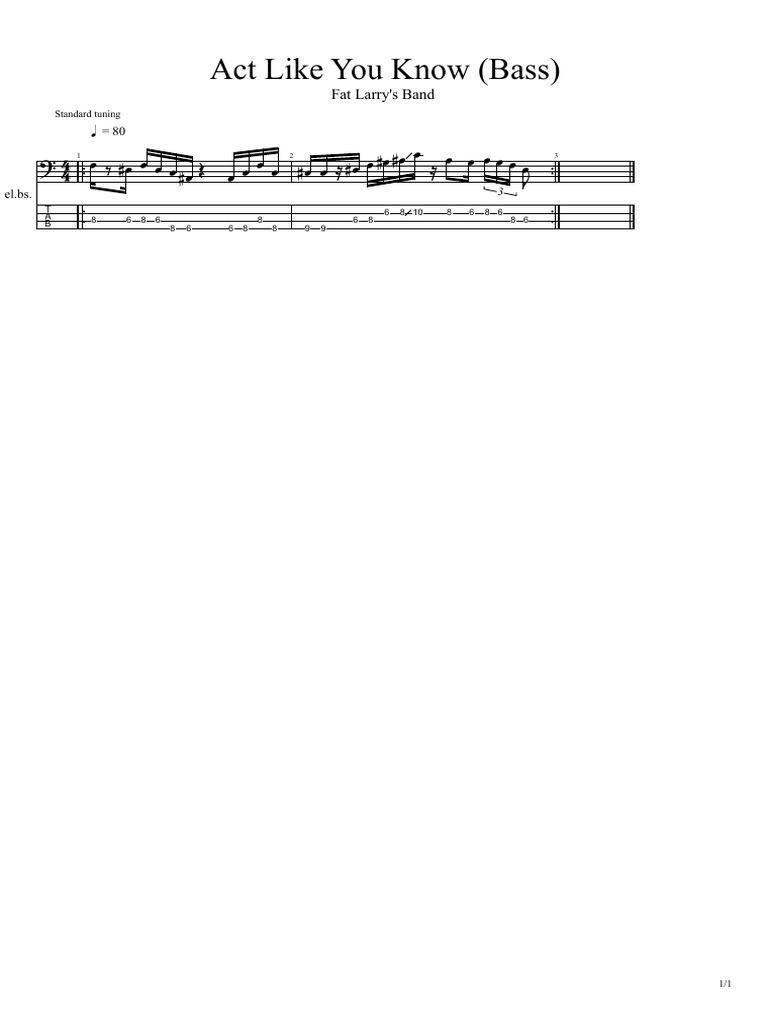 Fat Larry's Band - Act Like You Know | PDF
