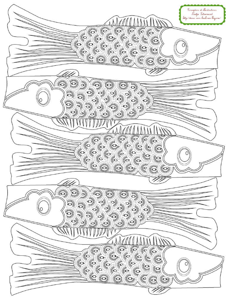 Free Printable Coloring Koinobori Coloriage Gratuit | PDF