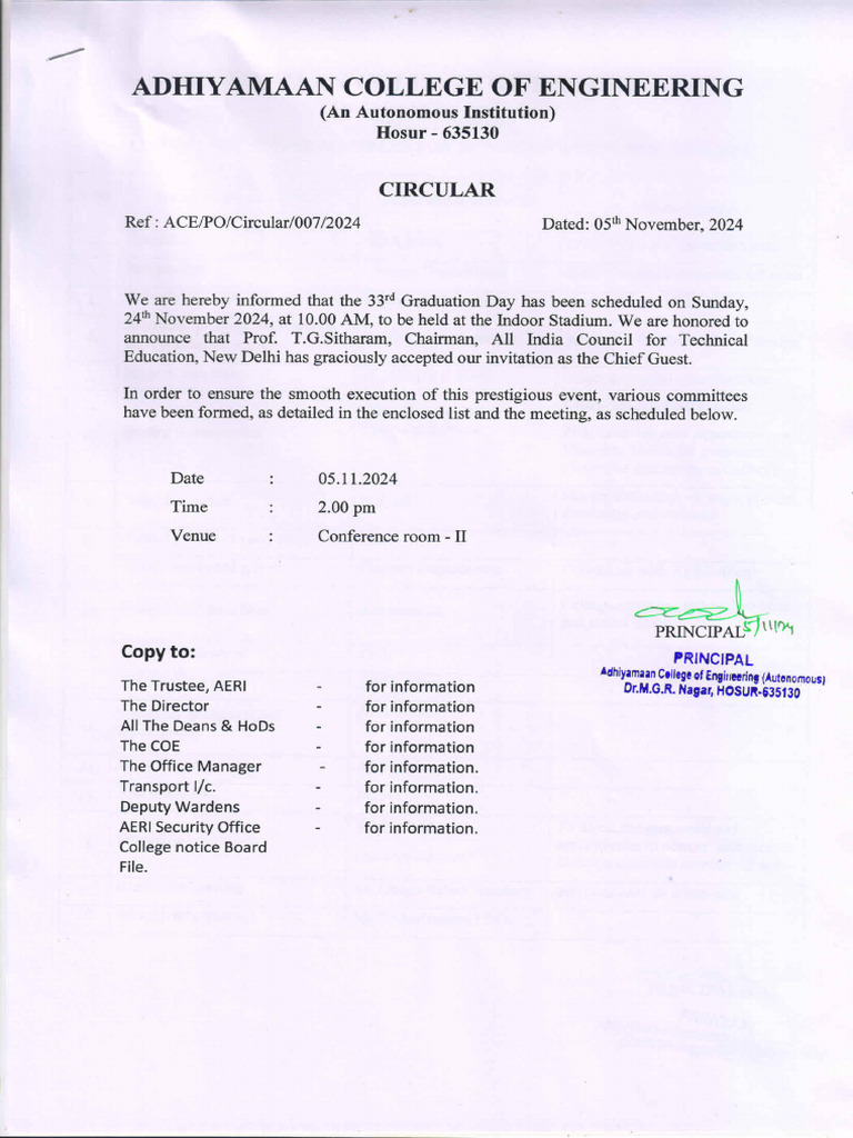 33RD Graduation Circular | PDF
