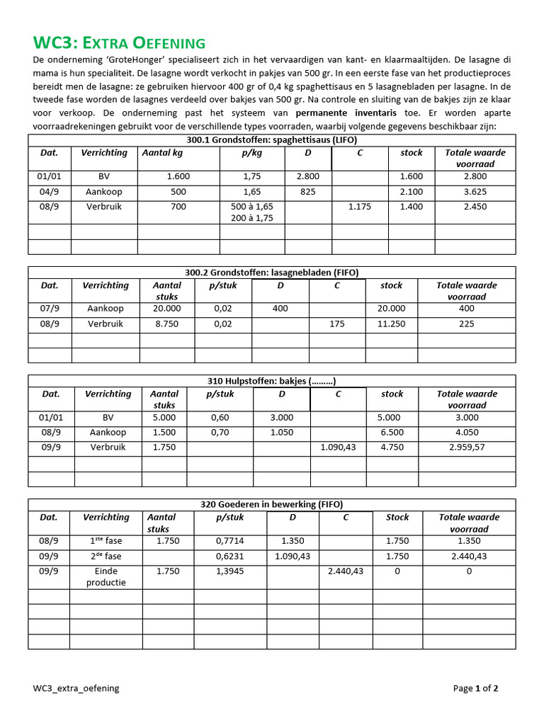 WC3 Extra Oefening | PDF